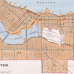 1915 Large Antique City Map of Vancouver, British Columbia - Etsy