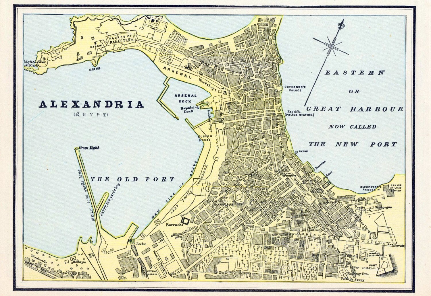 1888 Vintage Map of Alexandria Egypt Old Street Map of - Etsy
