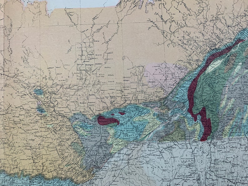 1880 Antique Geological Map of Canada and Newfoundland Canada - Etsy