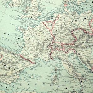 1883 Antique Map of Europe - Antique Europe Map - Europe Antique Map ...