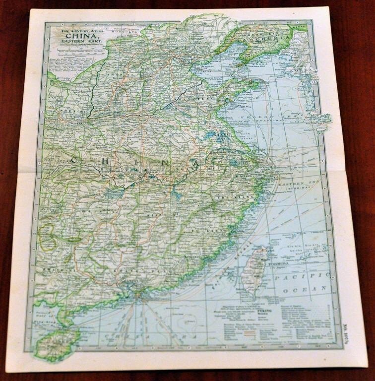 1902 Antique Map of China Eastern Part Antique China Map - Etsy