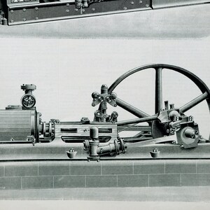1889 Antique Engineering Drawing of Engines at the Windsor Show ...