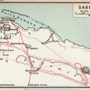 Antique Map of Sabratha and Zuara (zuwara), Libya - Published 1929 - Etsy