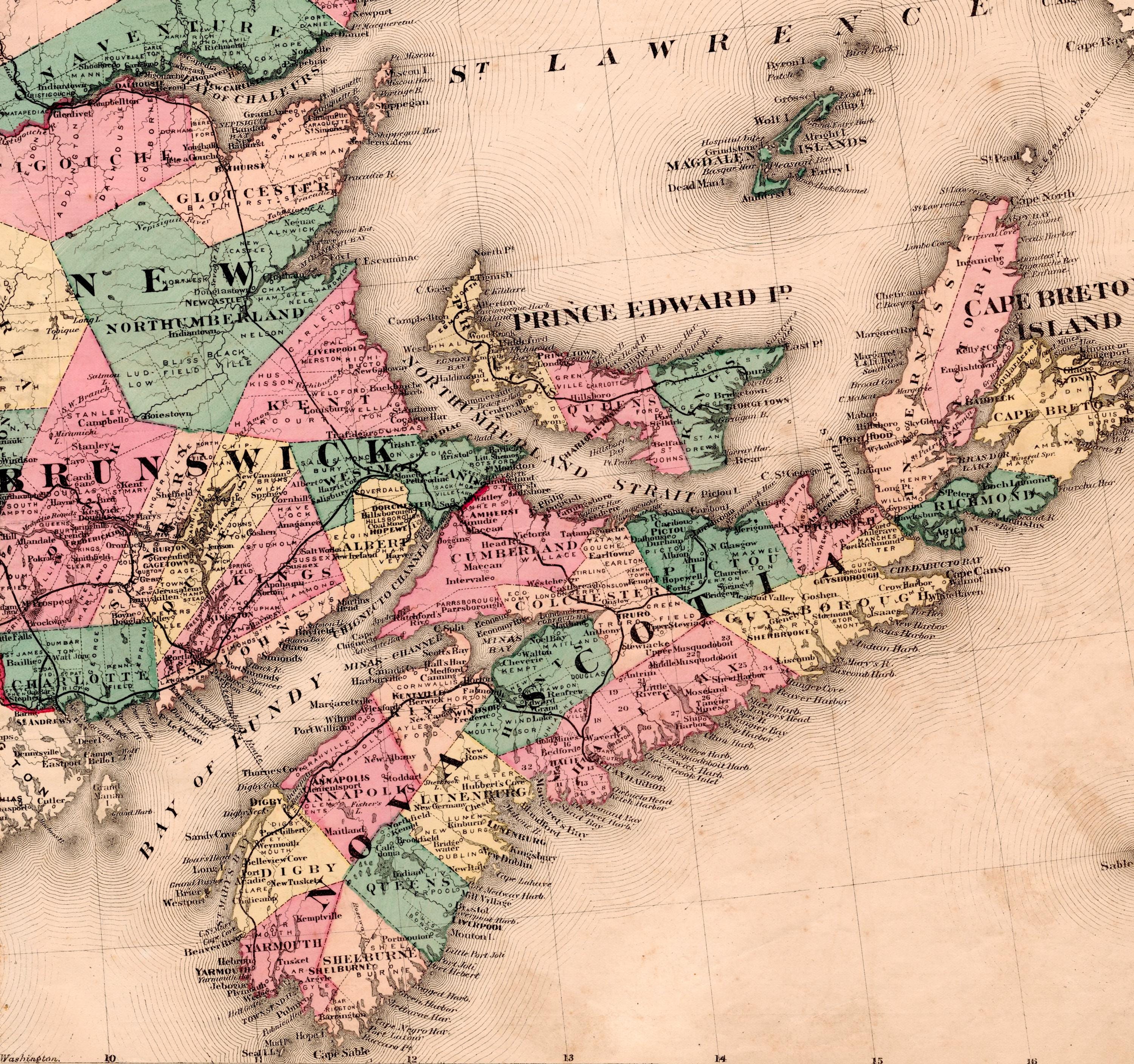Large Antique Map of the Dominion of Canada - Eastern Sheet - 1880 Rare ...