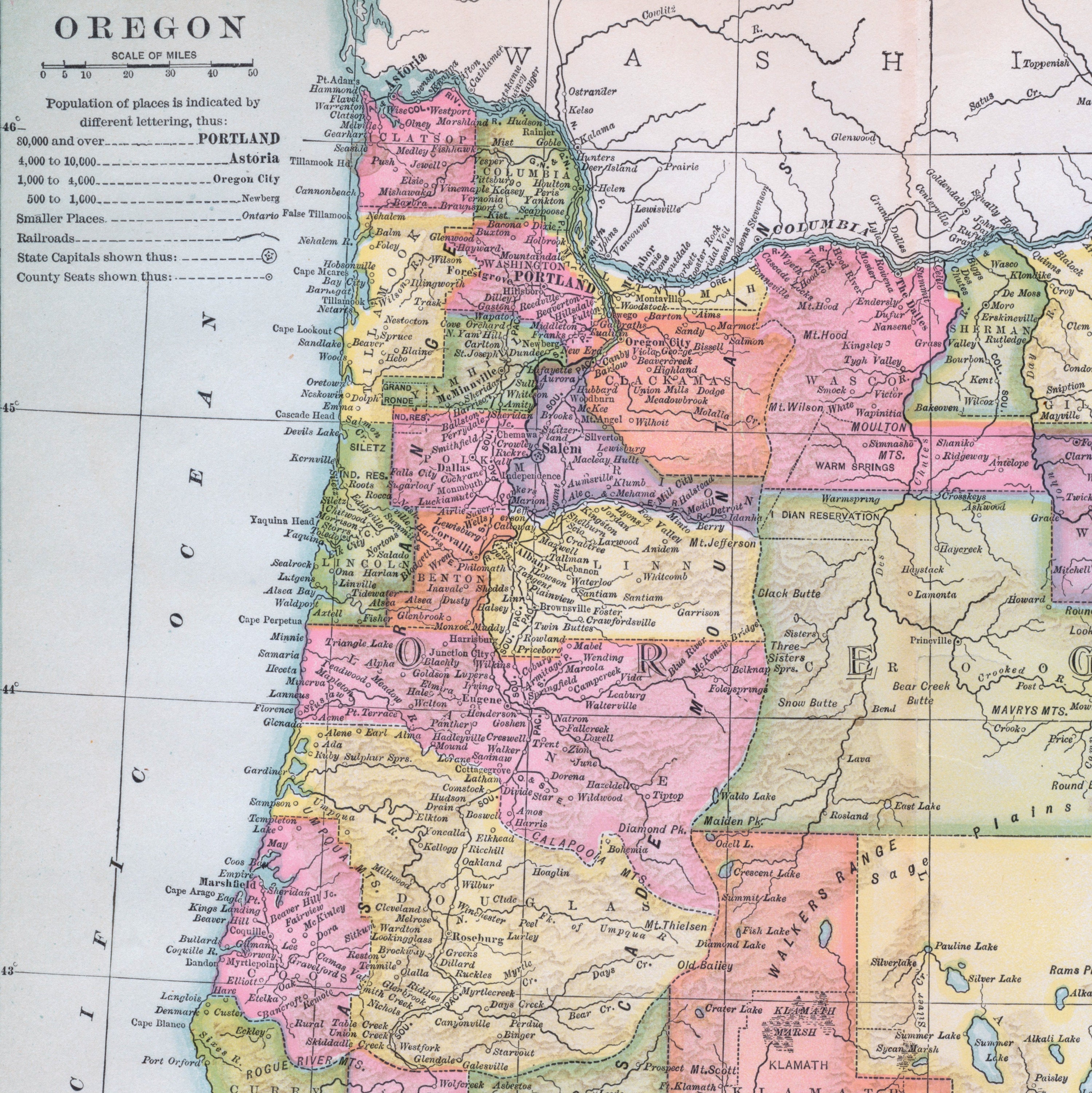 1904 Antique Map of Oregon - Etsy