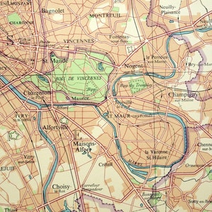 1958 Large Map of Paris and Environs LDC - Etsy