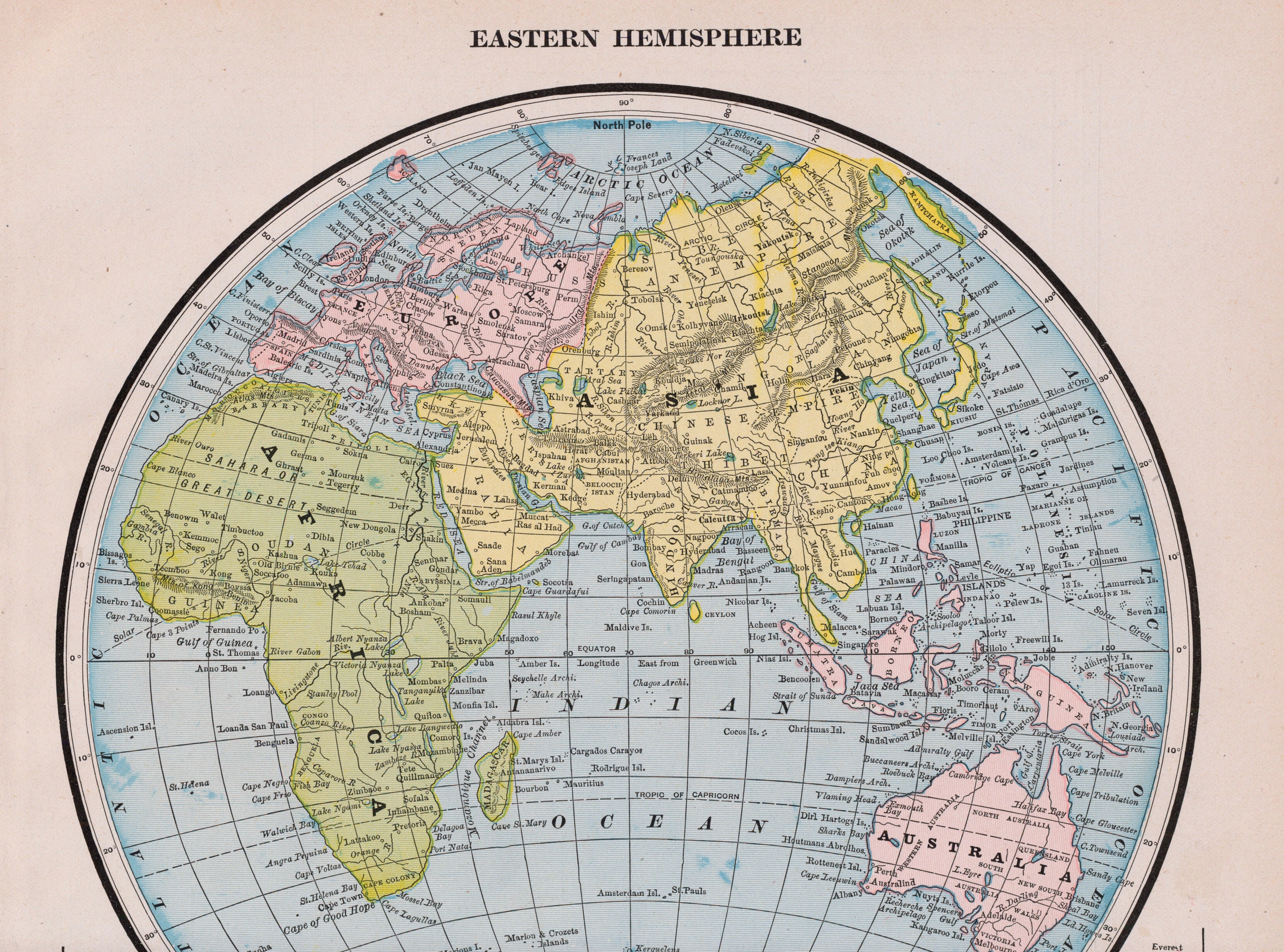 1888 Antique Map of the World Antique World Map World Map - Etsy