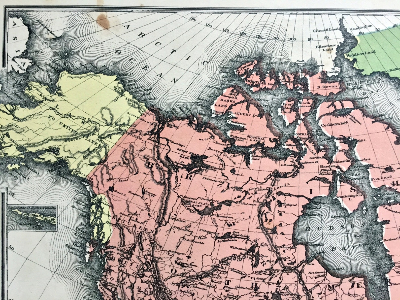 1880 Antique Map of North America North America Antique Map - Etsy