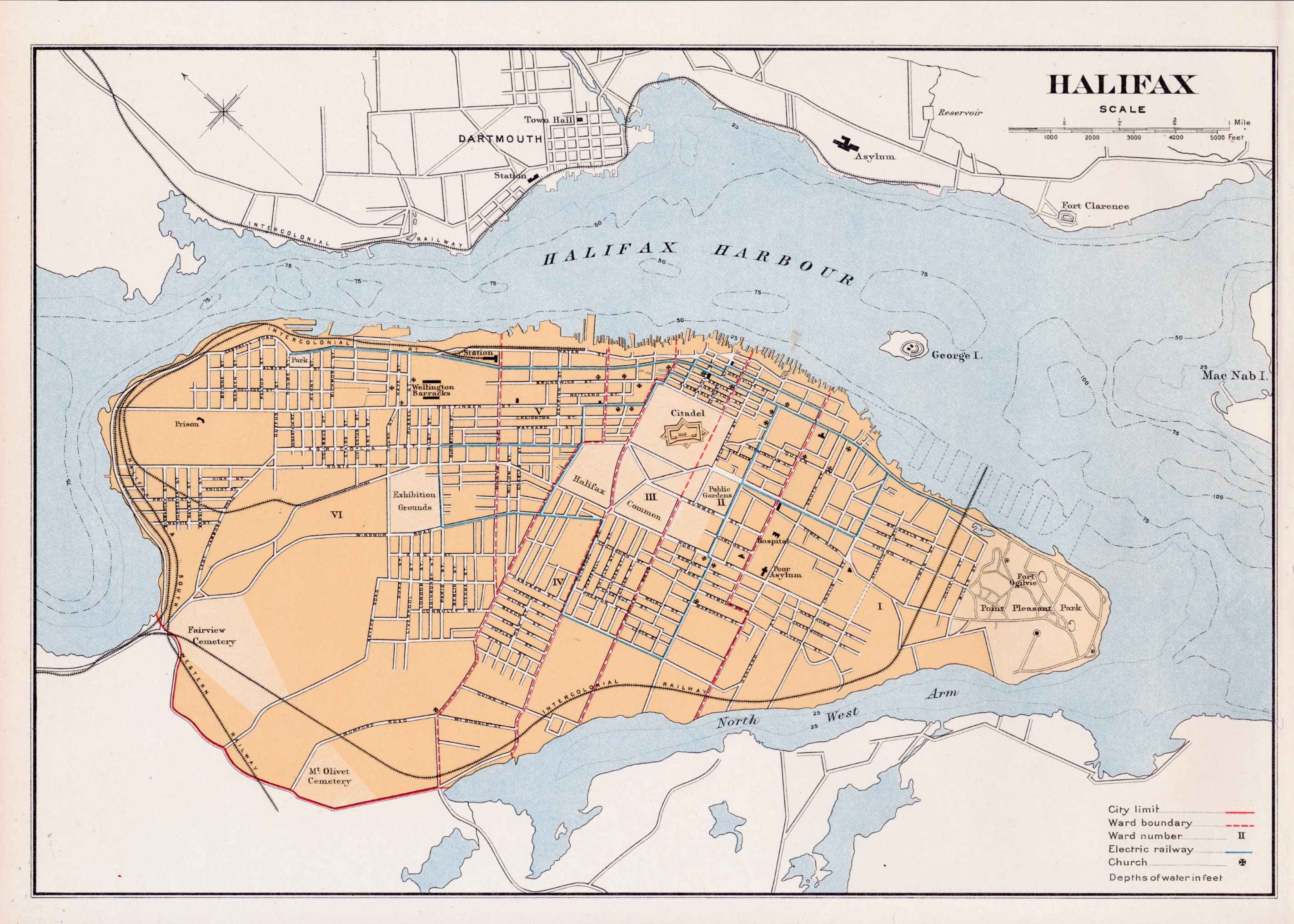 1915 Antique City Map of Halifax, Nova Scotia, Canada - Etsy