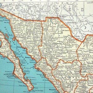 1937 Vintage Map of Mexico - Etsy