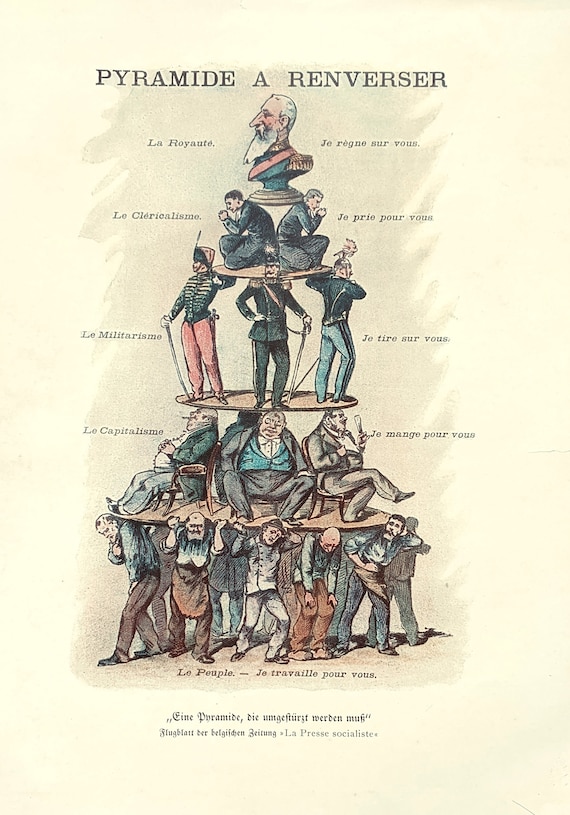 Antique Print of the Social Pyramid the Pyramid to - Etsy