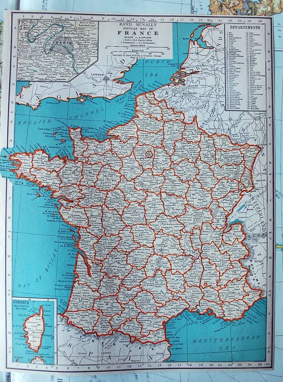 1937 Antique Map of France | Etsy
