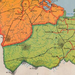 Capiz and Aklan, Philippines - RARE Large Vintage 1959 Map - Roxas City ...