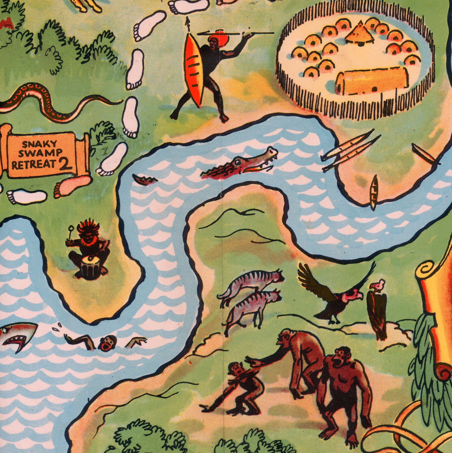 1933 Antique Tarzan Jungle Map Poster-sized Game Map | Etsy