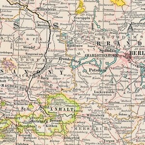 1902 Antique Map of the German Empire - Germany Antique Map - Northern ...