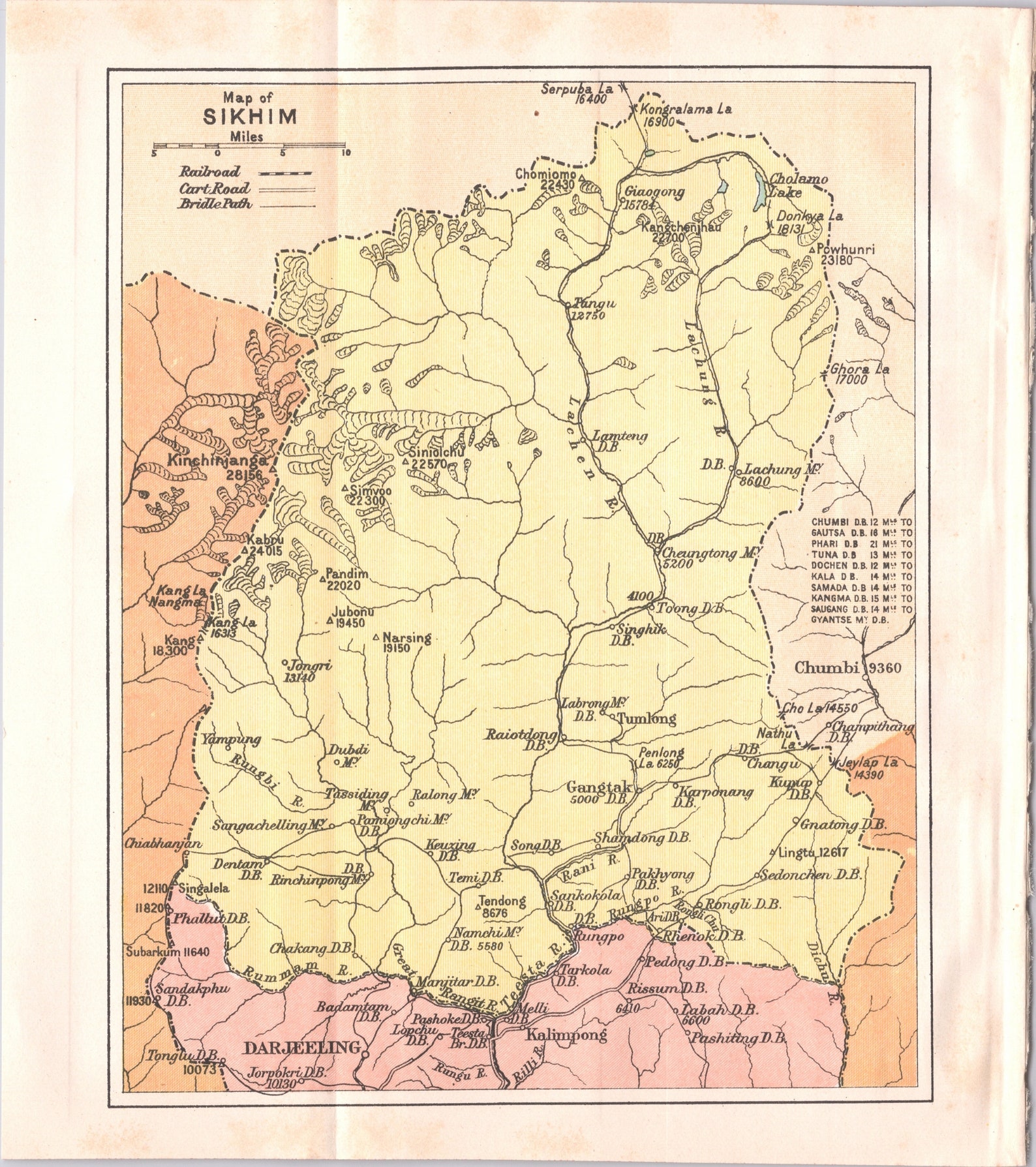 Vintage Map of Sikhim sikkim India 1924 Map - Etsy