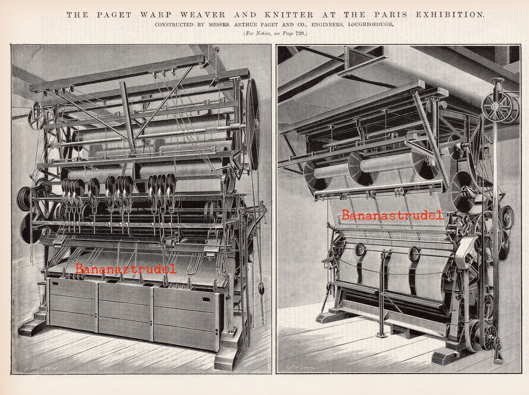 Antique Print of Paget's Warp Weaver and Knitter - Vintage Victorian ...