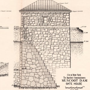 Antique Print of the Muscoot Dam Gate House - Westchester, New York ...