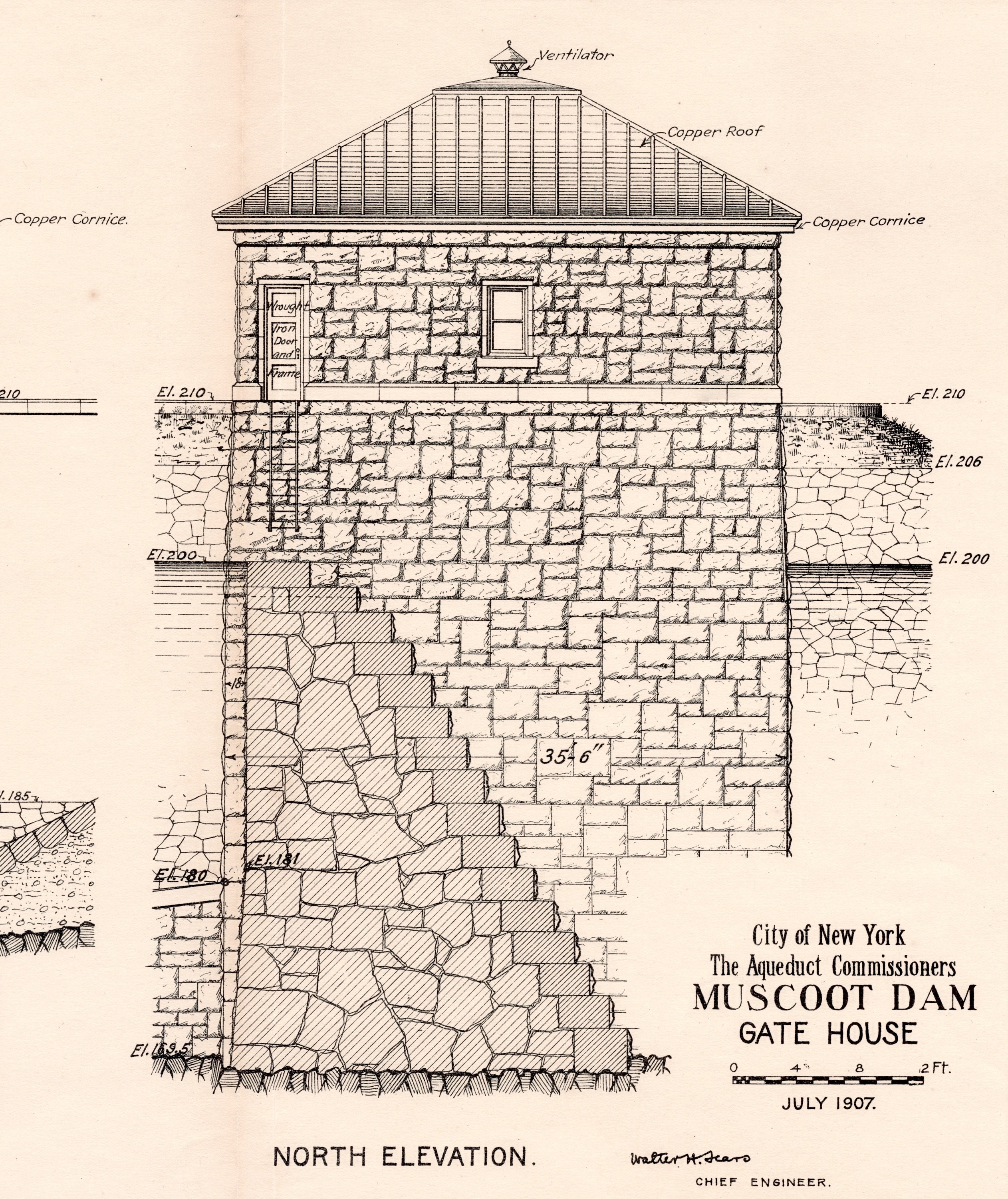 Antique Print of the Muscoot Dam Gate House - Westchester, New York ...