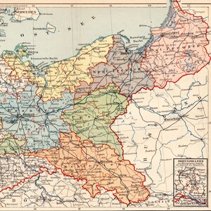 Antique Map of Prussia Published 1895 - Etsy