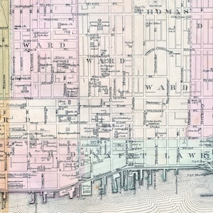 1875 Rare Antique Map of Toronto, Ontario - Double Page Hand Coloured ...