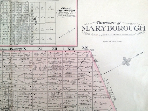 1906 Rare Large Antique Map of Maryborough Township | Etsy
