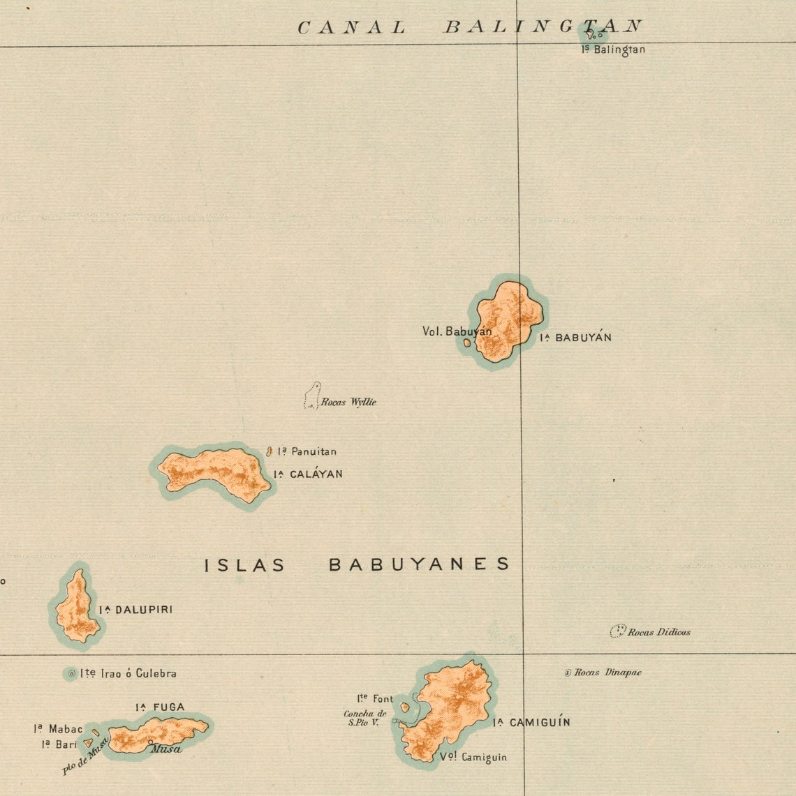 1900 Rare Antique Map of Batanes and Babuyan Islands - Etsy Canada
