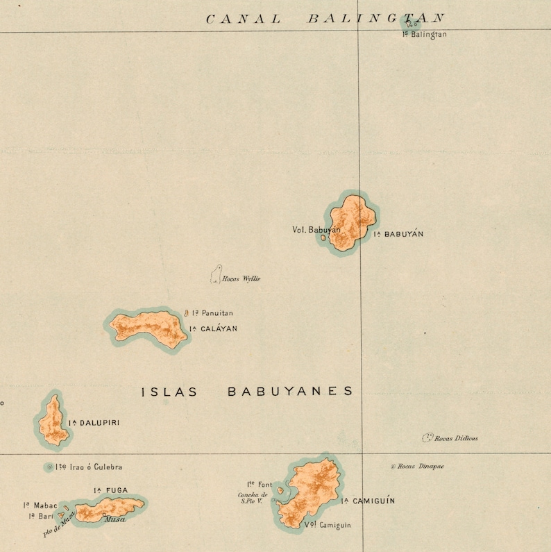 1900 Rare Antique Map of Batanes and Babuyan Islands - Etsy Canada