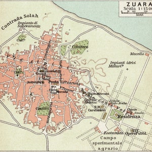 Antique Map of Sabratha and Zuara (zuwara), Libya - Published 1929 - Etsy