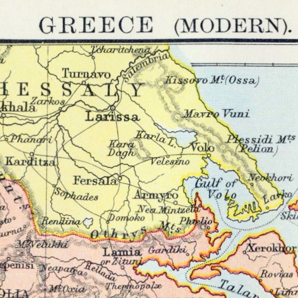 Map of Modern Greece - Etsy