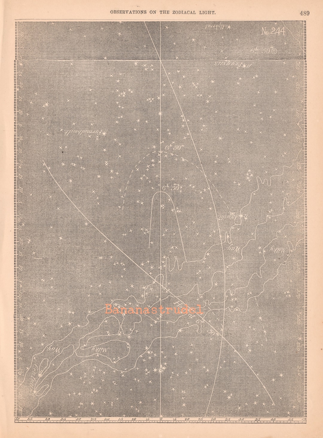 Antique Star Chart - 1856 Astronomy Print - Zodiacal Light - Vintage ...