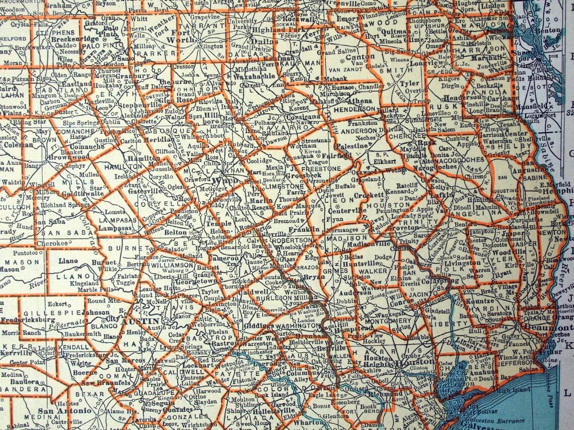 1937 Vintage Map of Texas Vintage Texas Map Texas Vintage - Etsy