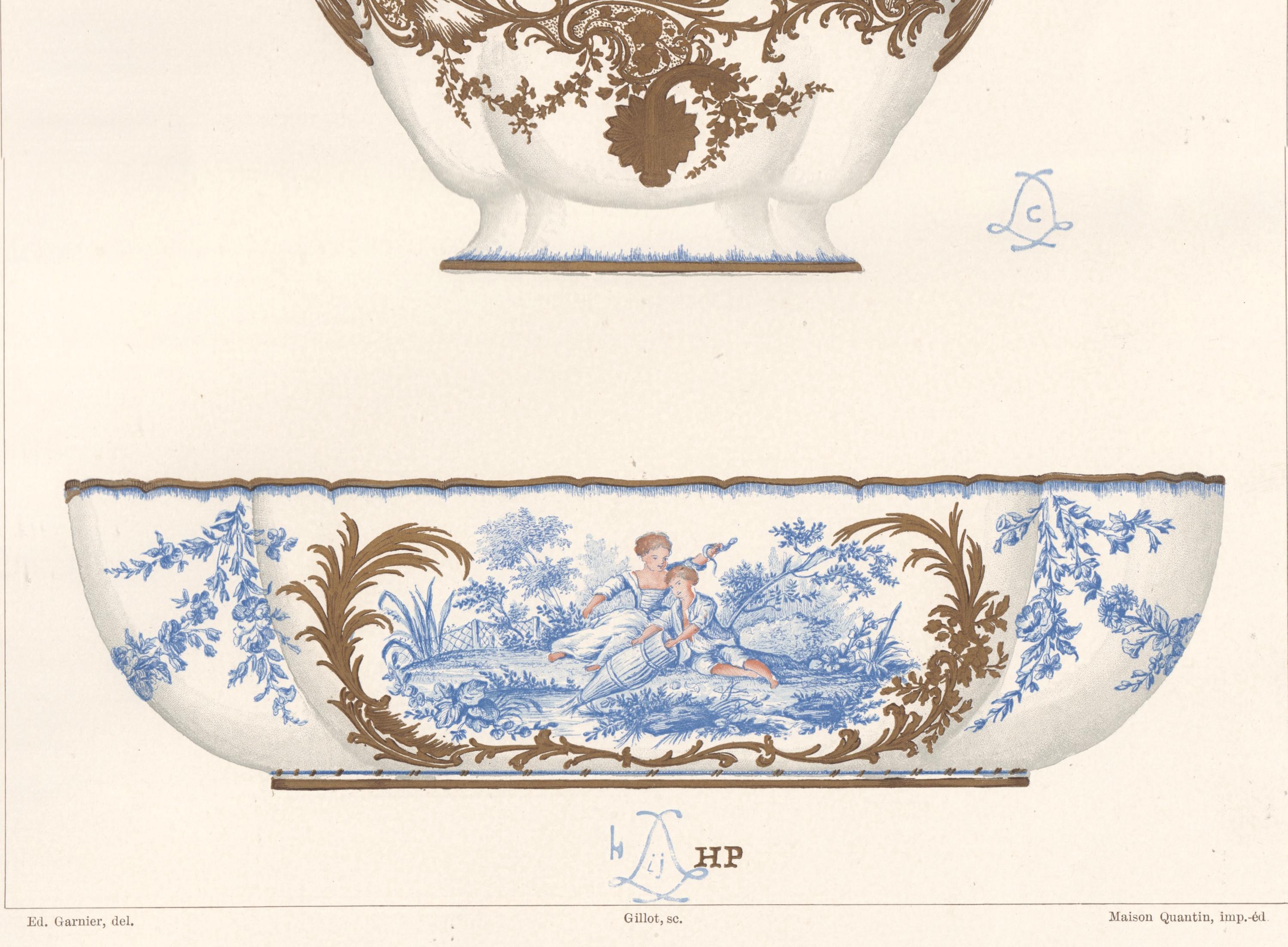 Sevres Porcelain - 1892 Rare Large Antique Print of the Soft Porcelain ...