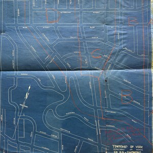 Rare Ca. 1929 Blueprint Map / Forest Hill / Town of York / Lonsdale ...
