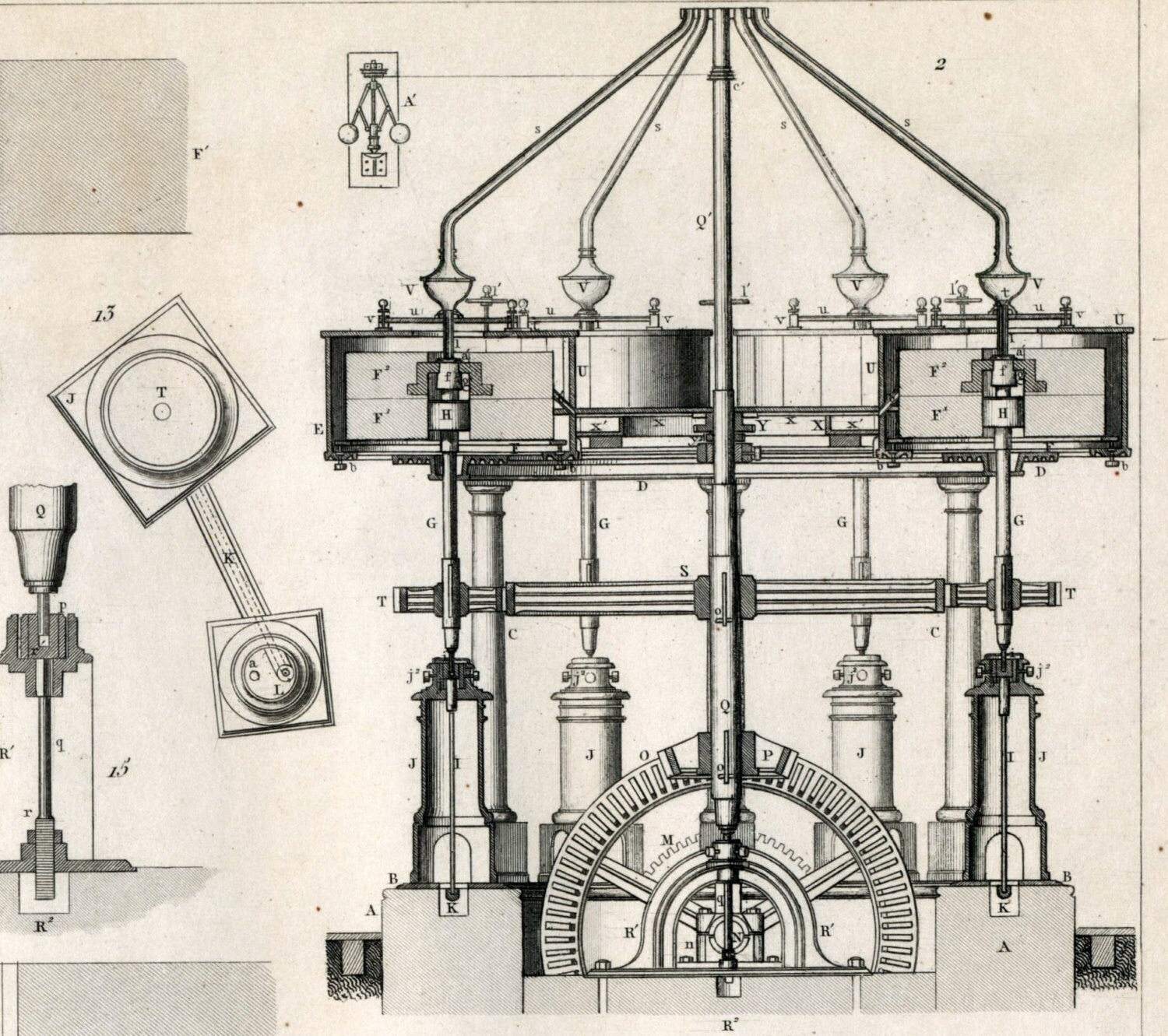 Antique Print of Grinding Mills - 1852 Vintage Steel Engraving - Plate ...