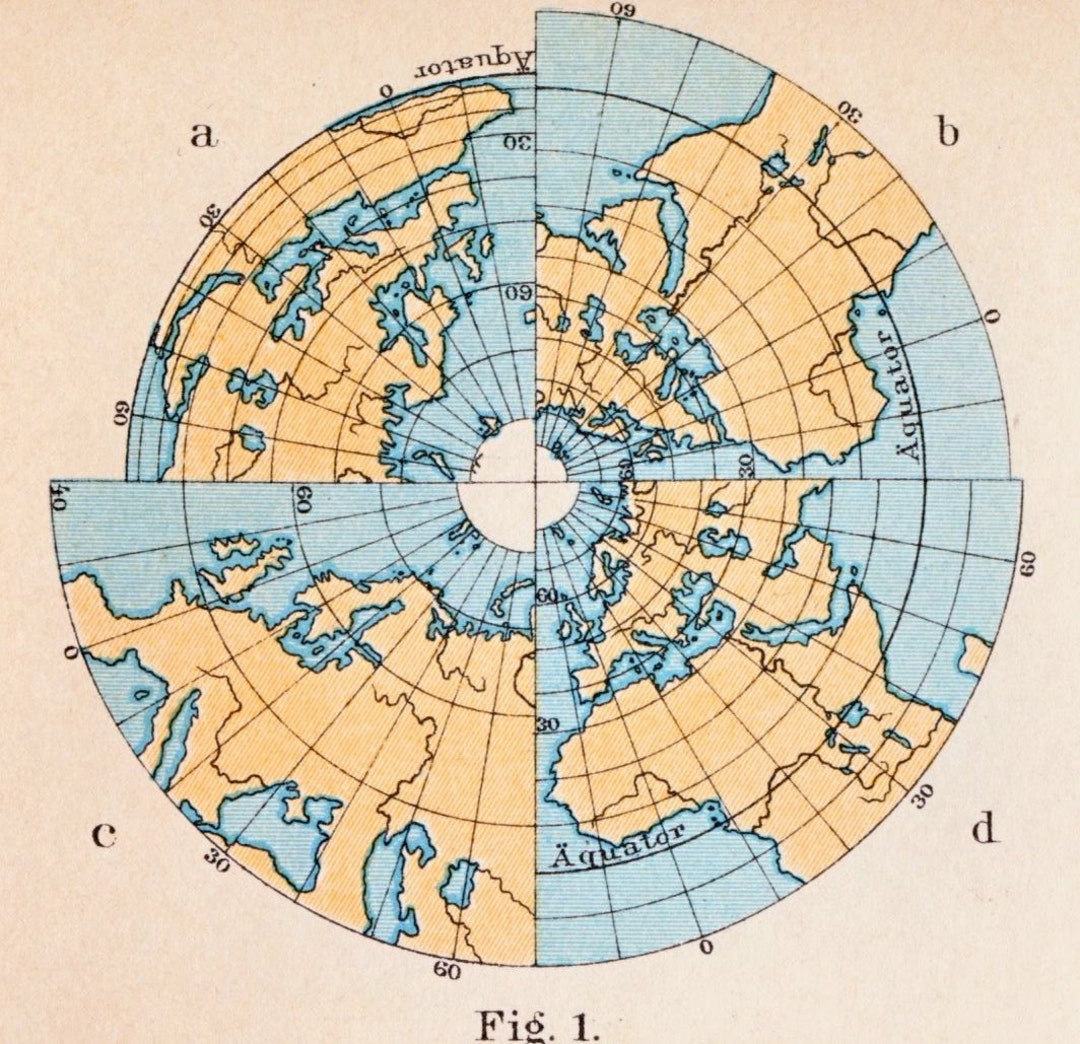 Antique Print of Map Projections Cartography Mapmaking Published 1894 ...