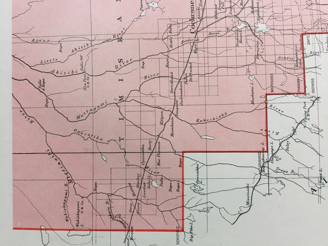 1915 Antique Map of Timiskaming Ontario Vintage Electoral - Etsy