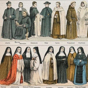 1898-1904 Antique French Chromolithograph of Religious Costumes - Etsy