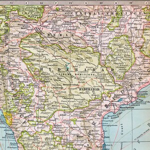 Antique Map of India, Southern Part - 1911 Antique Century Atlas Map ...