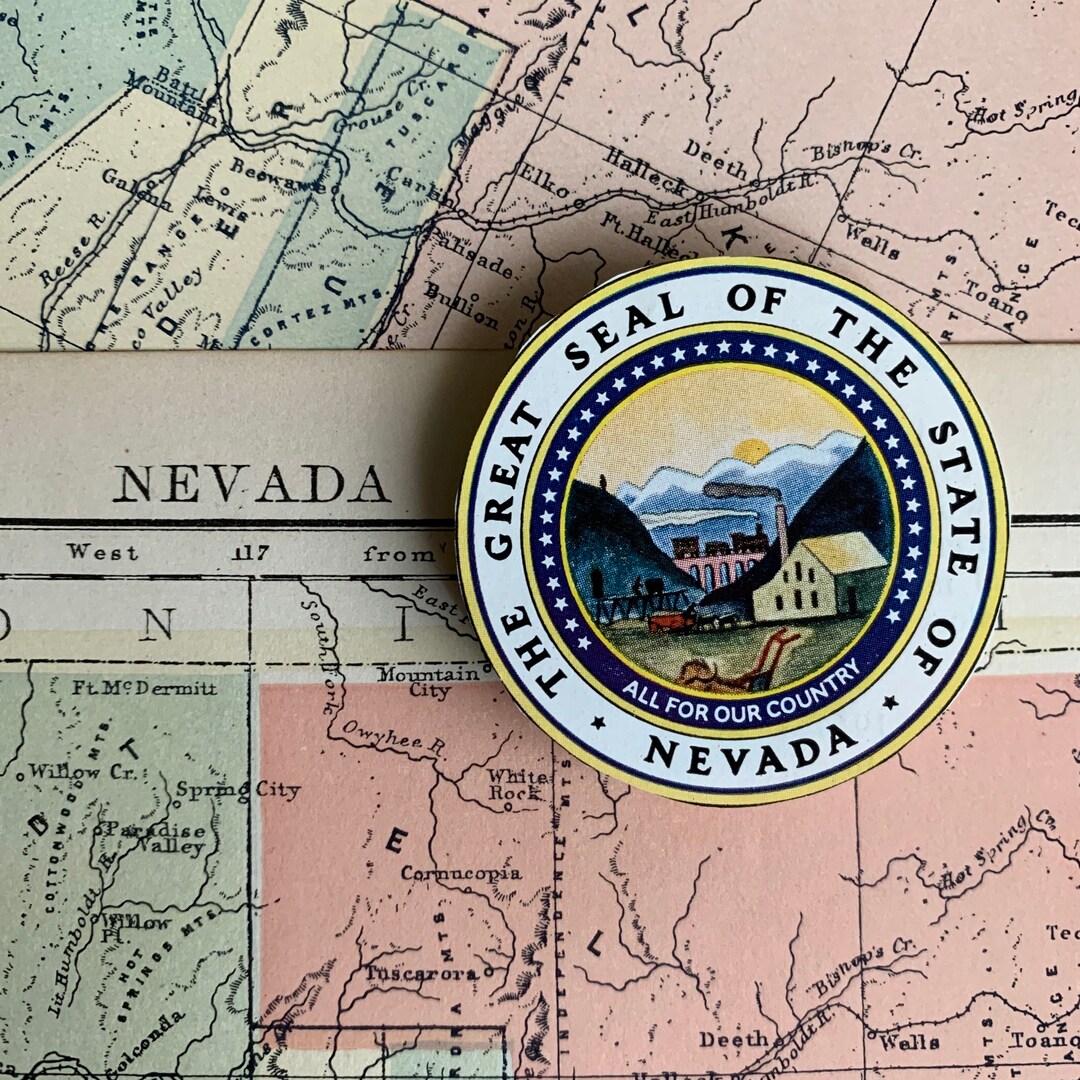 1884 Antique Map of Nevada, Vintage Map / With Inset of Carson City ...