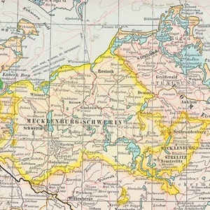 1902 Antique Map of the German Empire - Germany Antique Map - Northern ...