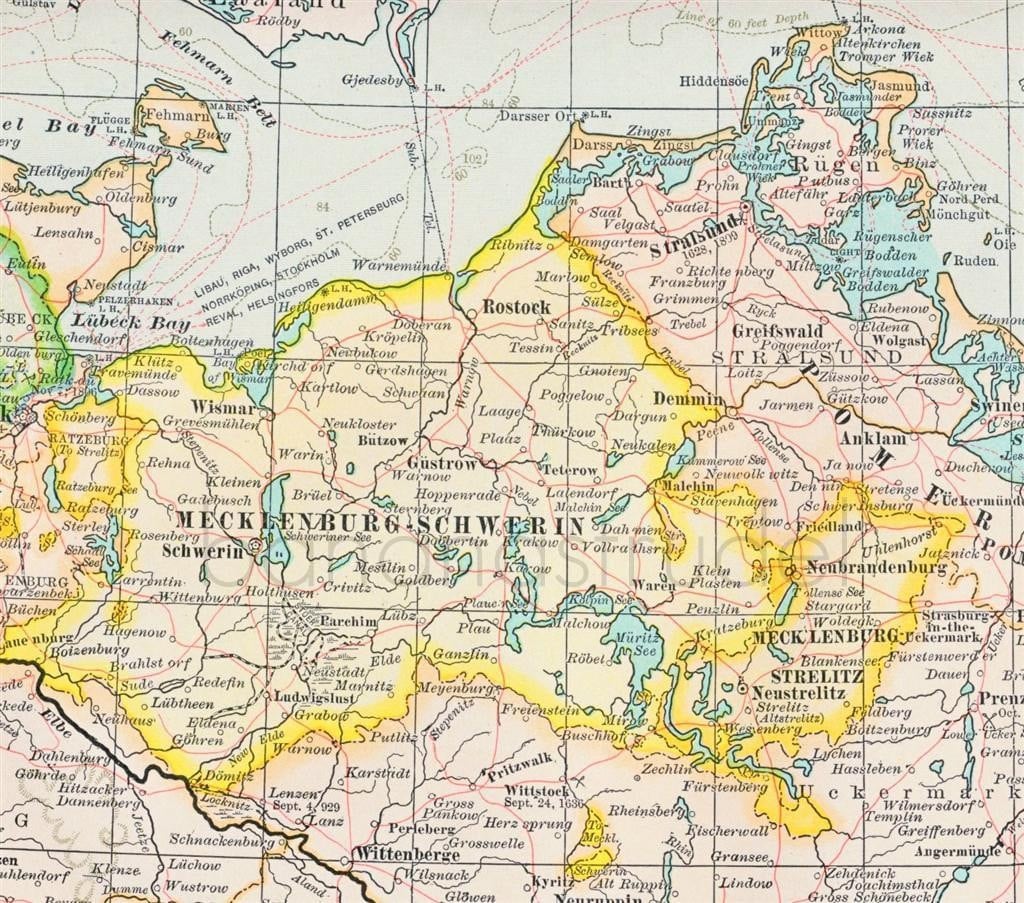 1902 Antique Map of the German Empire Germany Antique Map - Etsy