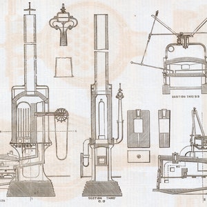 Large Antique Print of the Newport Puddling Furnace Witham's Puddling ...