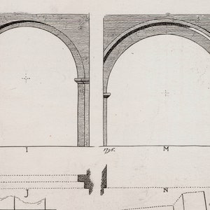 1845 Rare Large English Antique Print - Arches and Gateway, Saxon ...