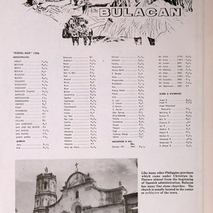 Bulacan, Philippines - RARE Large Vintage 1959 Map - Malolos ...