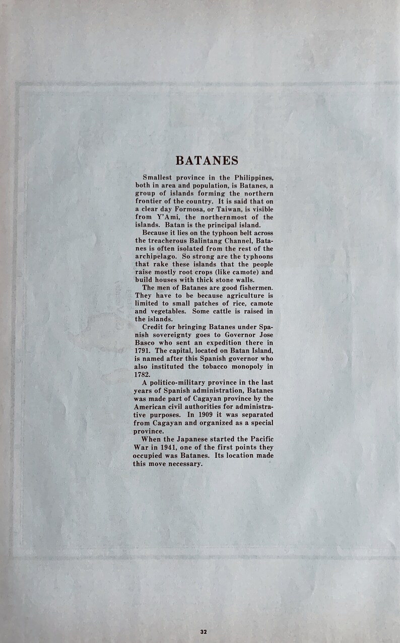Batanes, Philippines - RARE Large Vintage 1959 Map - Basco - Itbayat - Etsy