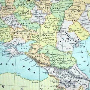 1888 Vintage Map of Russia Antique Russia Map - Etsy