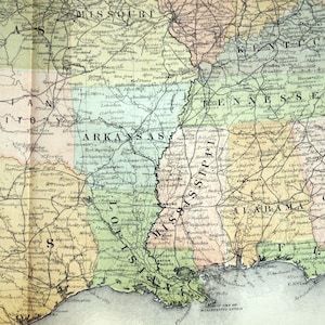 1880 Antique Map of the United States of America - Large Double-page ...