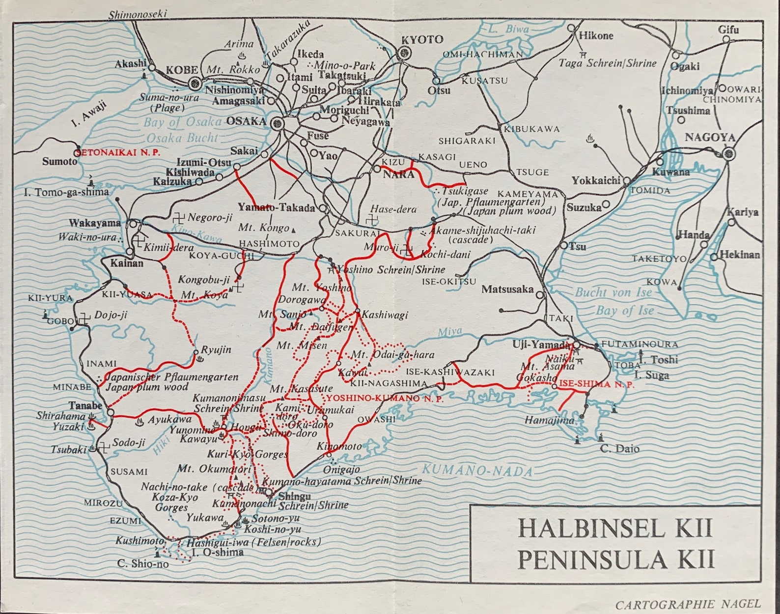 1965 Vintage Map of the Kii Peninsula Japan - Etsy Canada