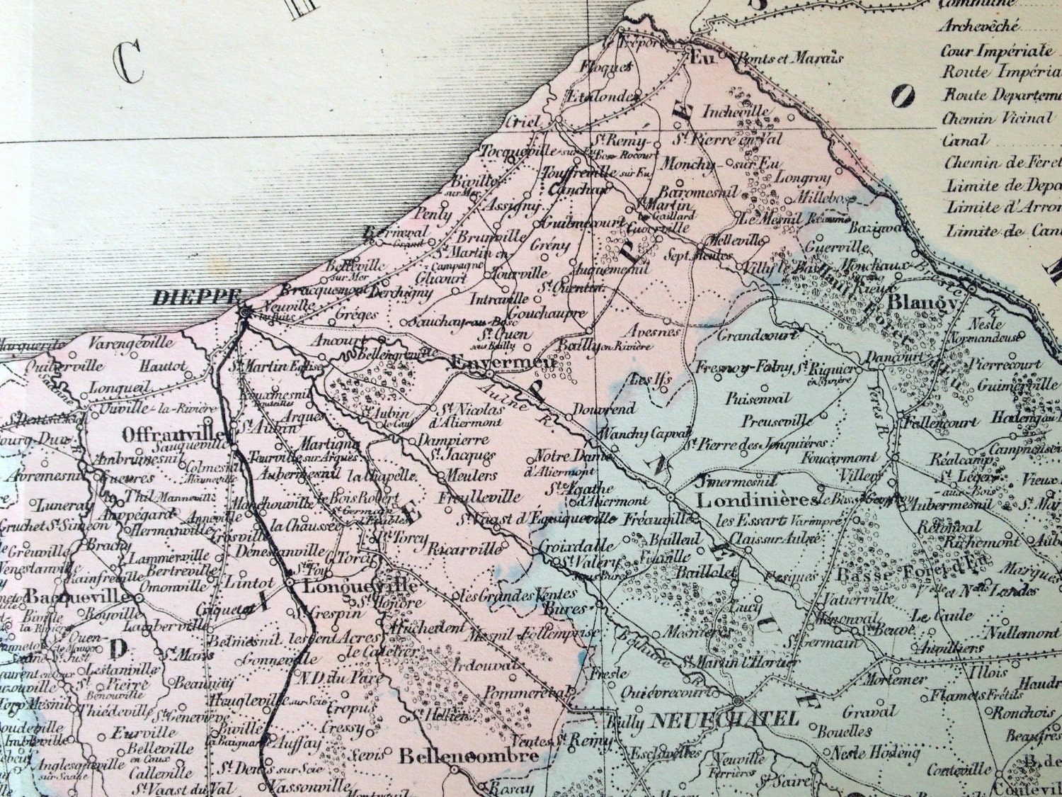 1800s French Hand-coloured Antique Map of the Departement De - Etsy